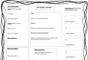 Poetry Graphic Organizer - The Teachers' Library