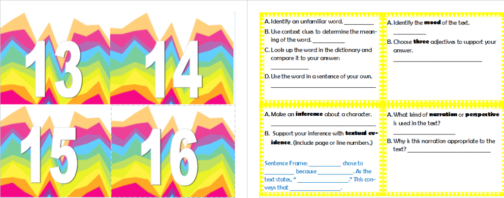 Close Reading Task Cards - The Teachers' Library