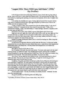 There Will Come Soft Rains by Bradbury - The Teachers' Library